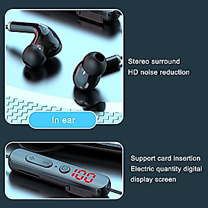 Halter Neck Wireless Bluetooth Headphones - Sports Wireless High-Power Bluetooth Earphones Neck-Mounted Earphones - Bluetooth Sport Stereo Earbuds Waterproof Headset for Work Travel (Black)