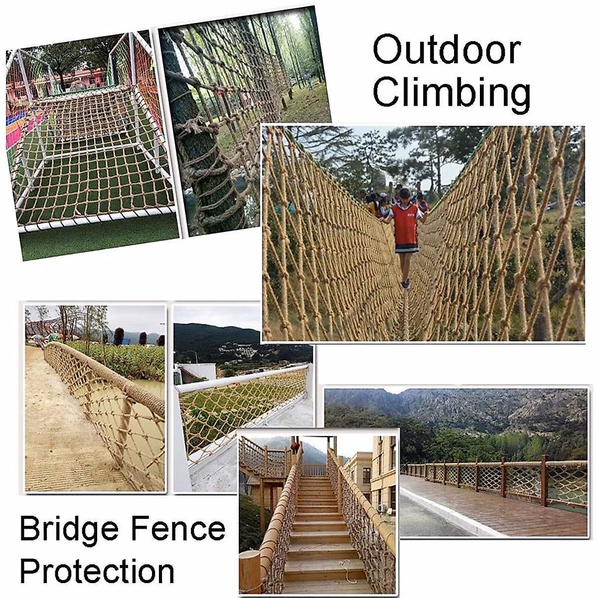 Mesh Stair Gate, Child Pet Cat Anti-Fall Net, Jute Hemp Netting, Ceiling Decoration Background Wall Decorative Hemp Rope, Safety Net for Outdoor Railing Child Protective Netting Rope Netting