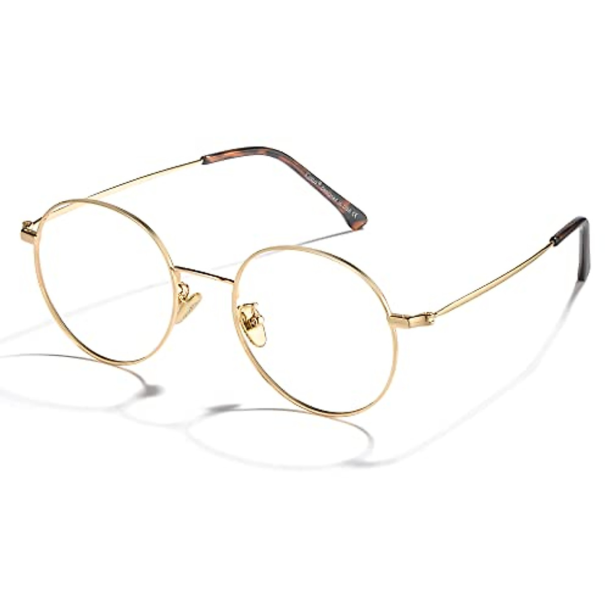 Cyxus Blue Light Glasses for Women Round Wire Frame UV Blocking Filter Computer Glasses Men Clear Lens Metal Eyewear Ultralight Relieve Digital Screen Eye Strain, Headache