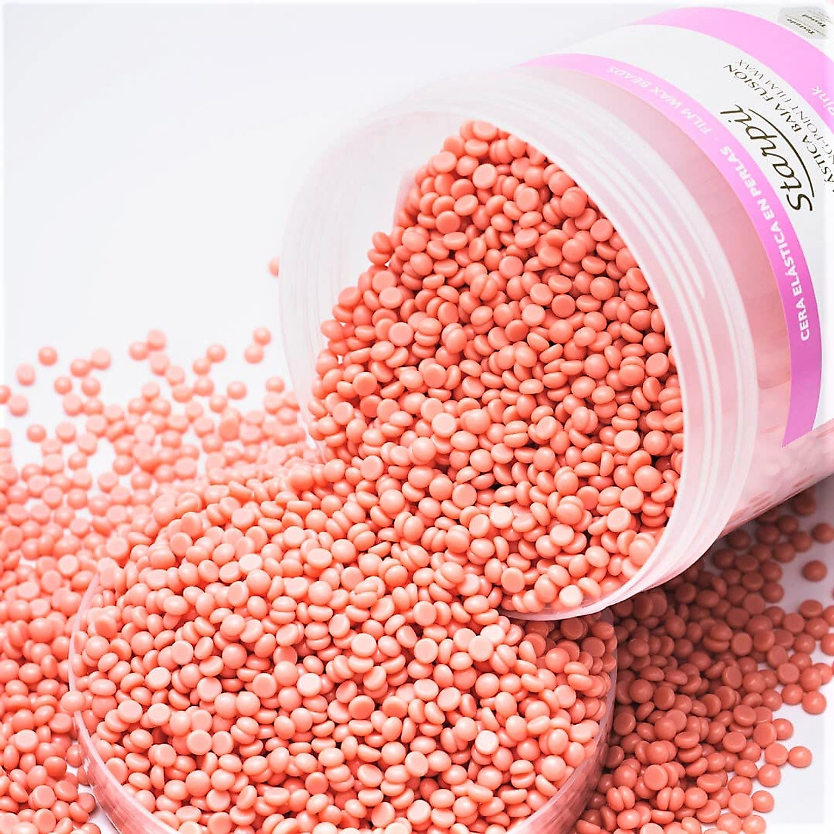 Starpil Wax 600g / 1.3 lb Pink Hard Wax Beads for Painless Hair Removal, Stripless Wax Beads, Polymer Blend Low Temperature Wax for Face, Bikini, Brazilian, Legs, Underarm, Back and Chest
