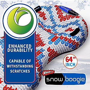 Snowboogie Super Double SnowTube 64" | Double Rider Snow Sleds | Inflatable Sled with Soft Handles | Slick Bottom for Speed & Control | Snow Sledding for Adults & Children | Nordic knit pattern design