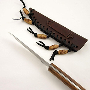 S.S. Fixed Knives 8.5" Native American Style Large Patch HUNTING Tactical Sharp Blade Military Knife with Leather Sheath