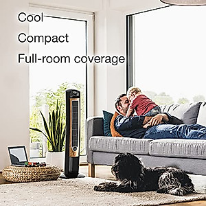 Lasko Oscillating Tower Fan, Remote Control, Ionizer, 3 Speeds, Timer, for Bedroom, Office, Kitchen 42", Black, T42950