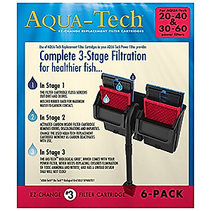 Aqua-Tech EZ-Change Aquarium Filter Cartridge (EZ #3-6 Pack) & TetraMin Plus Tropical Flakes, Cleaner and Clearer Water Formula