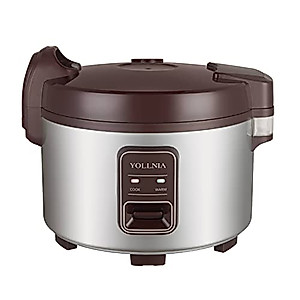 YOLLNIA Commercial Large Rice Cooker & Food warmer | 13.8QT/65 Cup cooked rice | Non-stick Inner Pot |Auto Warmer Mode |1350W Fast Cooking
