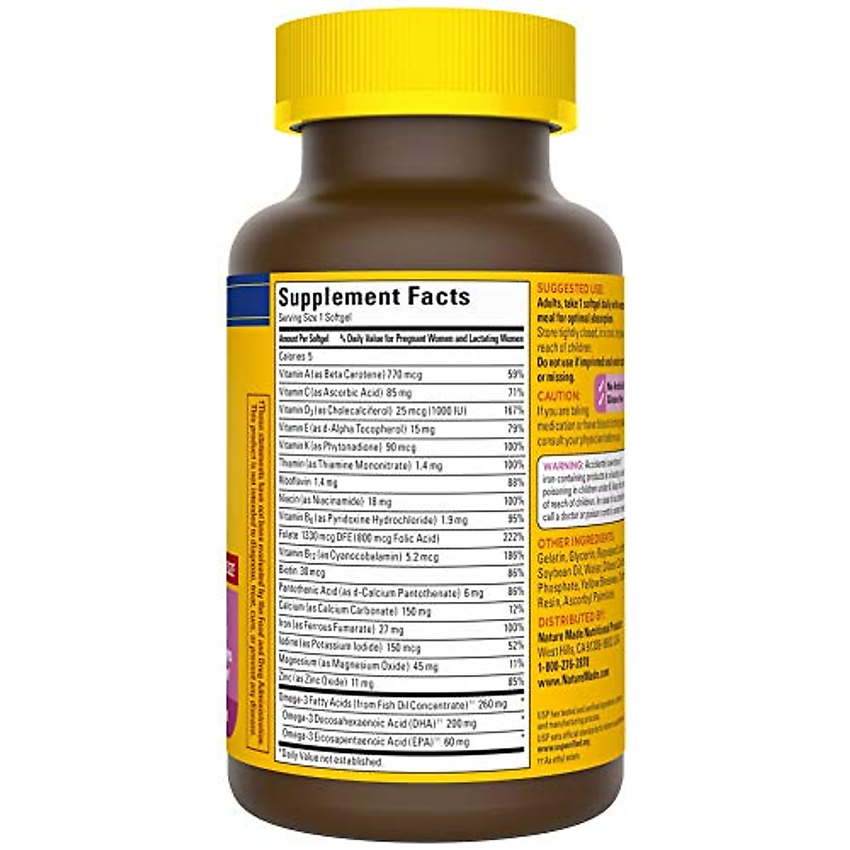 Prenatal Vitamin + DHA Softgel with Folic Acid, Iodine and Zinc, 90 Count