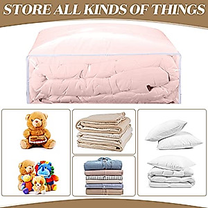 10 Pcs Clear Sweater Storage Bag with Zipper Durable Clear Vinyl Zippered Storage Bags Sweater Bags Large Capacity Clothes Organizer 22 x 18 x 7.5 Inch for Bedding, Linen, Blankets, Comforters, Toys