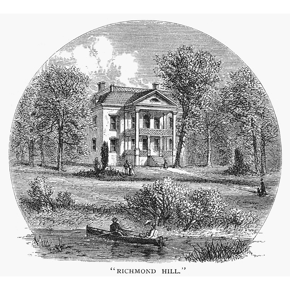 New York Mansion 1760 Nrichmond Hill Built 1760 At The Corner Of Varick And Charlton Streets For Some Time General George WashingtonS Headquarters Later The Country Home Of Aaron Burr Wood Engraving 1