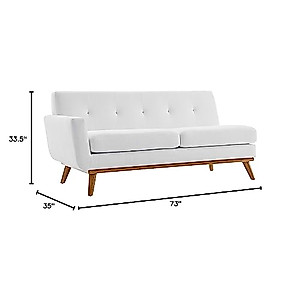 Modway Engage Upholstered Fabric Left-Arm Loveseat, White