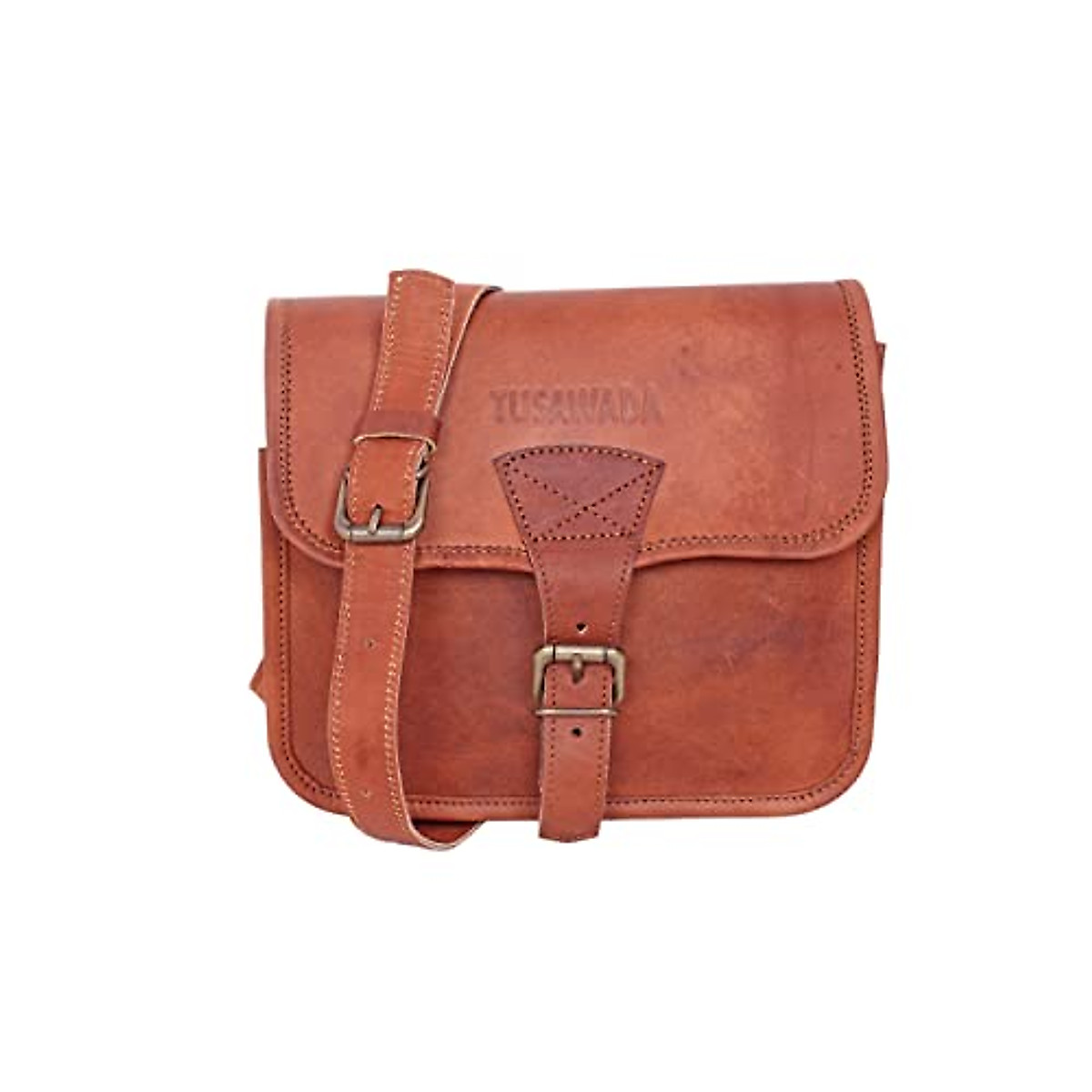 vintage leather crossbody purse satchel for women brown small bag sling over the shoulder