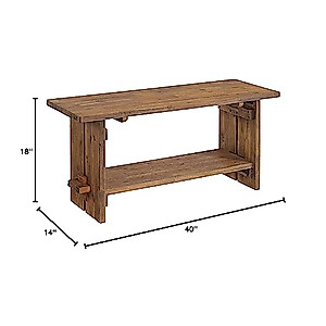 Alaterre Furniture Bethel Acacia Wood 40" W Bench, Natural Aged Brown