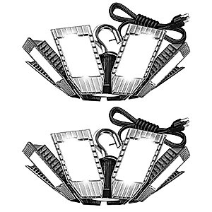 Fucoda 250W LED High Bay Light 35,000LM Industrial Commercial LED Shop Light with 5’ Cables Plug High Bay LED Lights for Commercial Warehouse Workshop Garage Factory Barn Low Bay Area Light- 2 Pack