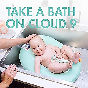 Boon Puff Inflatable Baby Bather with Quick Dry Microfleece Cover, Multi