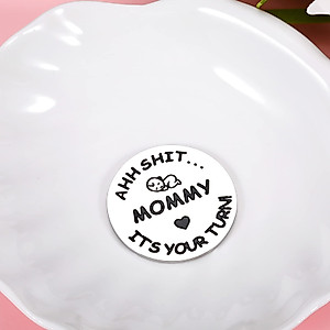 New Baby Gift for Dad Mom Decision Coins Funny New Parents Pregnancy Gift for First Time Daddy Mummy to be Christmas Birthday Baby Shower Father's Mother's Day Coin for Husband Wife Double-Sided