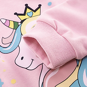 Baby Girl Sweatshirt Unicorn Dresses Long Sleeve Toddler Clothes Set Ruffle Sleeve Tops Tutu Tulle Skirt Kids 2 Piece Birthday Outfit 3t