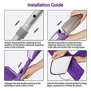 Spray Mop for Floor Cleaning - SEVENMAX Microfiber Floor Mop with 550ML Refillable Bottle 3 Washable Pads Kitchen Dry Wet Flat Dust Mop for Cleaning Hardwood Laminate Wood Ceramic Marble Tile Floors