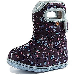 Bogs Baby Rain Boot, Little Textures Print-Purple, 5 US Unisex Infant