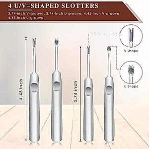 8 Pieces Leather Knife Set, Including Leather Edge Beveler Leather Groover Leather Cutter Wood Leathercraft Edge Slicker Burnisher Leather Crafting Tools Skiving Knife Leathercraft Accessories