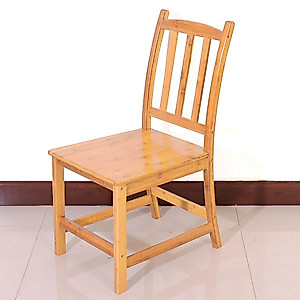 Huedimboene Set of 2 Farmhouse Armless Dining Chairs for Kitchen, Kitchen Chair with Rake Back, Wooden Dining Room Chairs, 18.1''D x 16.1''W x 34.2''H, Natural Color