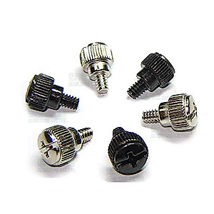 10Pcs 6#-32x5 Thread Teeth for Computer PC Case Cooling Fan Toolless Adjustment Screw Thumbscrews Thumb Screw M3.5 - (Black 10pcs) SCRW-127868