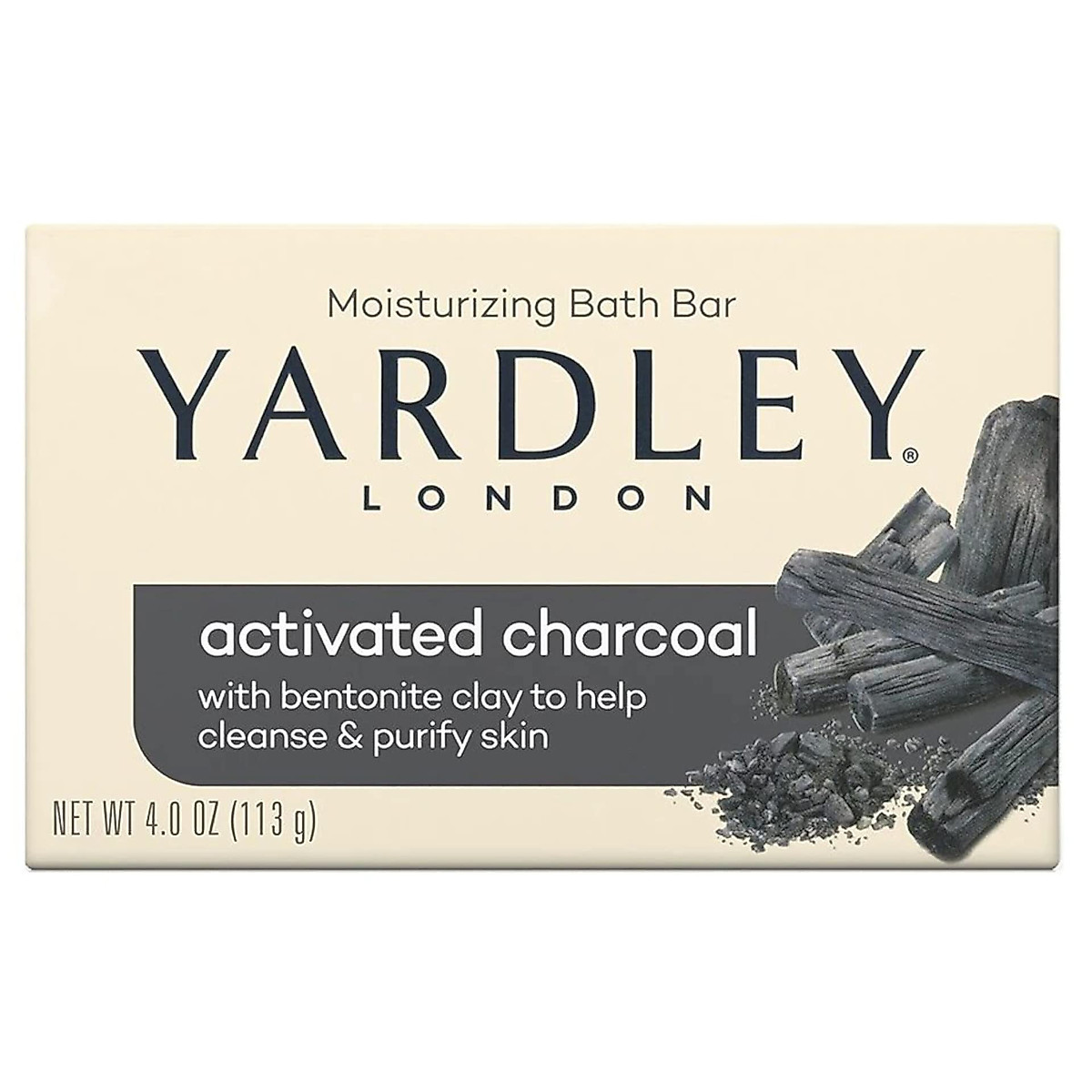 Yardley Activated Charcoal Bath Bar 4oz - 3 Pack