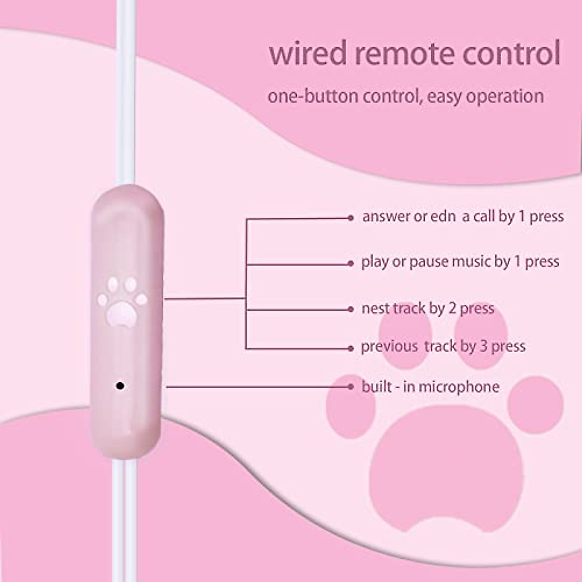 DTMNEP Kids Earbuds for Back to School with Cute Earphones Storage Case, Unicorn Earbuds for Kids in-Ear Headphones of Electronics Wired 3.5mm with Mic, Lovely Gifts for School Girls and Boys (Pink)