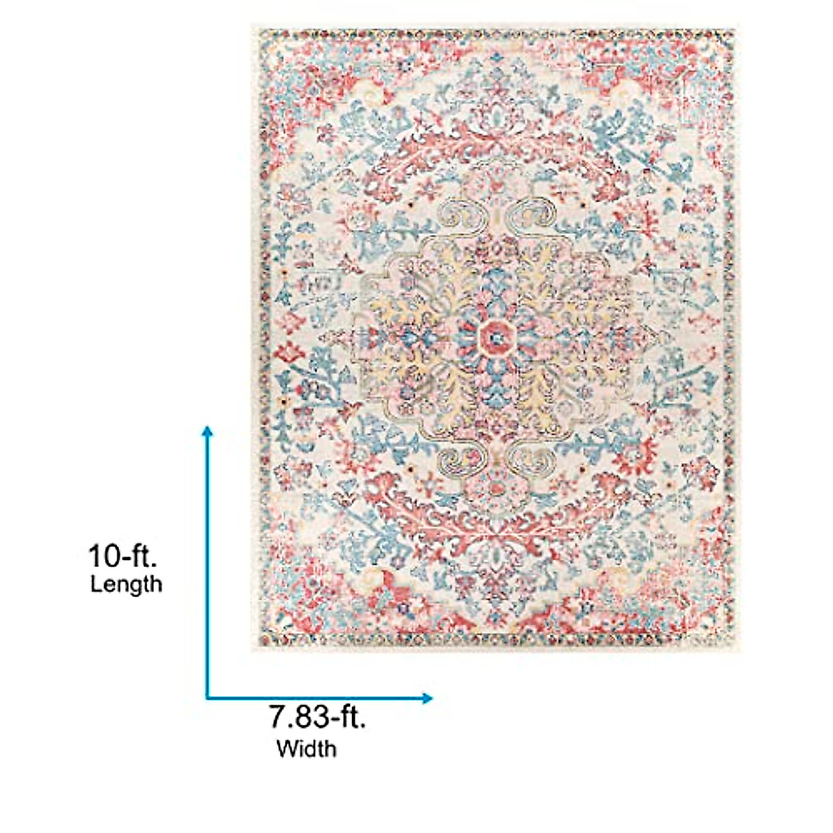 Artistic Weavers Odelia Vintage Bohemian Area Rug,7'10" x 10',Blush/Yellow