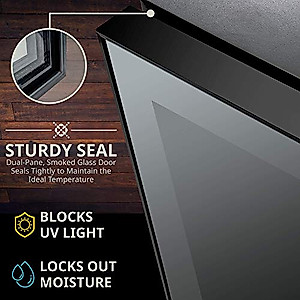 Ivation 43 Bottle Dual Zone Wine Cooler Refrigerator w/Lock | Large Freestanding Wine Cellar For Red, White, Champagne & Sparkling Wine | 41f-64f Digital Temperature Control Fridge Glass Door Black