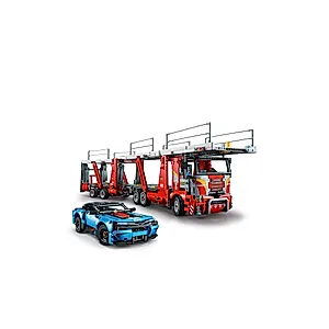 LEGO Technic Car Transporter 42098 Toy Truck and Trailer Building Set with Blue Car, Best Engineering and STEM Toy for Boys and Girls (2493 Pieces)