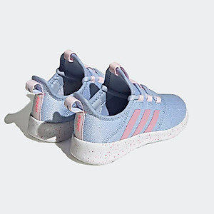 adidas Cloudfoam Pure 2.0 Running Shoe, Blue Dawn/Beam Pink/Clear Pink, 4 US Unisex Big Kid