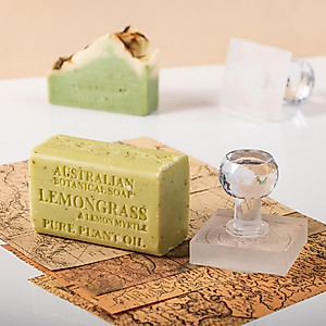 Personalized Acrylic Soap Stamp, Custom Bee Handmade Soap Logo Stamp with Handle, Soap Embossing Stamp for Cookie/Clay/Pottery/Biscuits/Gummier, DIY Soap Tool Kit, Making Your Special Soap