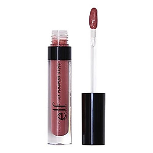 e.l.f. Lip Plumping Gloss, High-Shine Liquid Lip Color, Creates Fuller Lips & Plumper Pout, Moisturizing Formula, Mauve Lady, 0.09 Fl Oz