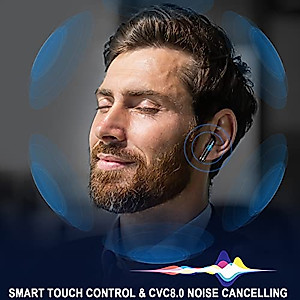 Wireless Earbuds, Bluetooth 5.3 Ear Buds LED Power Display Headphones Bass Stereo, Bluetooth Earbuds in-Ear Noise Cancelling Mic, 40H Playback Mini Case IP7 Waterproof Sports Earphones for Android iOS