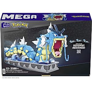 MEGA Pokémon Building Toys Set, Motion Gyarados with 2186 Pieces, Moving Mouth and Tail, for Kids or Adult Collectible