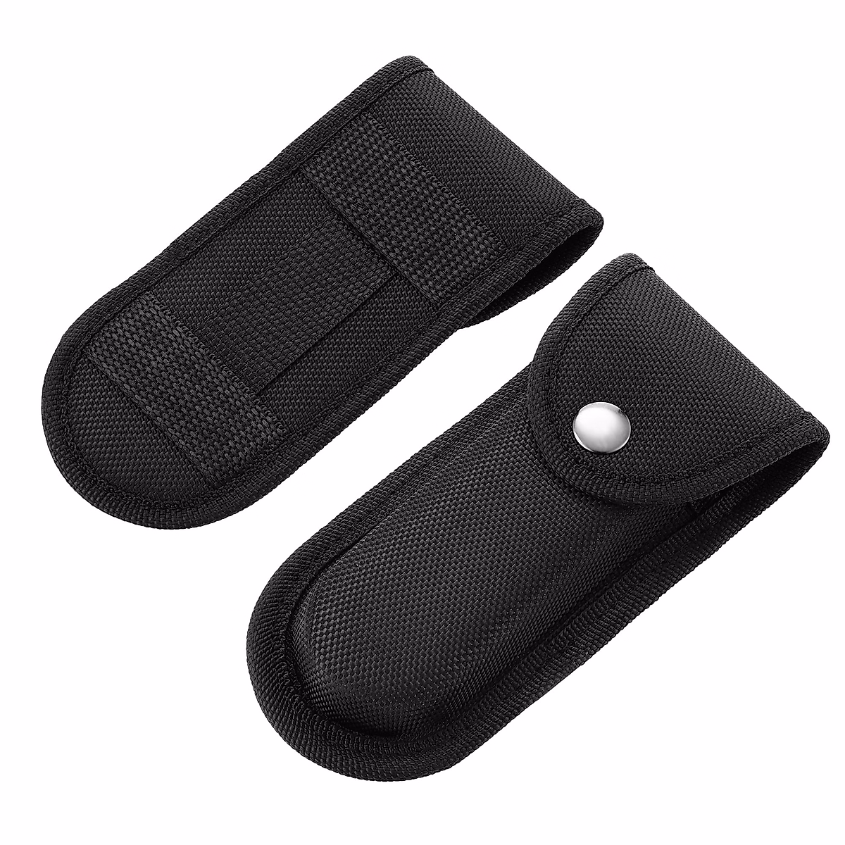 2Pcs Nylon Pocket Knife Sheath, 5''-5.5'' Multitool Pouch, Folding Knife Belt Sheath with Snap Closure and Horizontal or Vertical Carry Belt Loop, Multitool Case for Outdoor or Daily Use, Larger Size