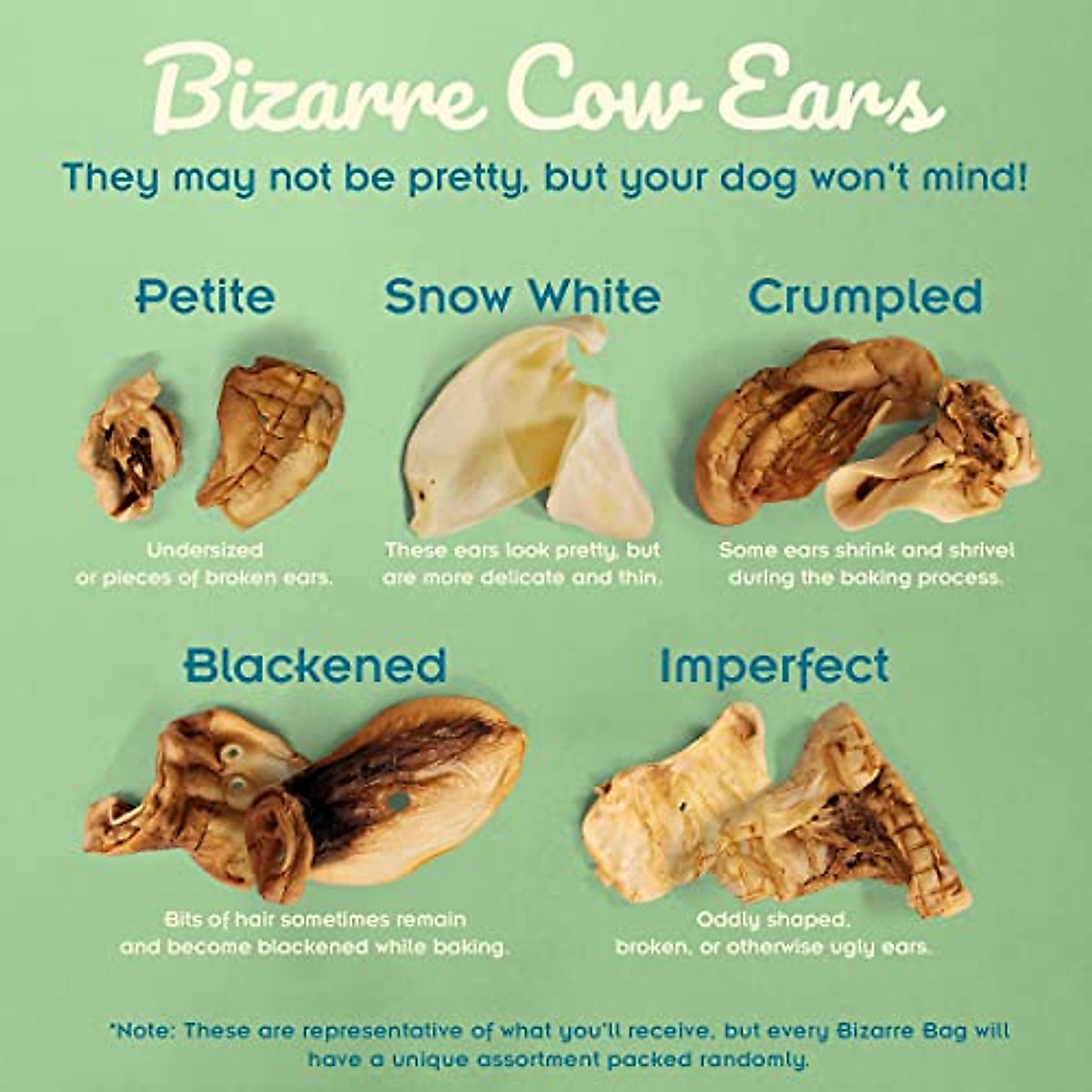 Pawstruck Natural Bizarre Cow Ears for Dogs, 1.5 lb Rawhide Free Bargain Bag, Low Fat and High Protein Dental Chews for All Breeds, Digestible Beef Treats, Calming Treat Dog Chews