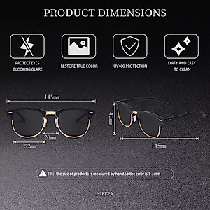 NIEEPA Vintage Club Unisex Polarized Sunglasses Summer Shades Fashion Cool Design Sports Glasses for Men Women UV400 protection