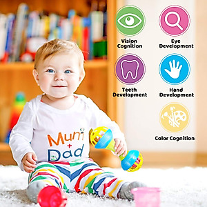 WOSTOO Baby Toys 0–6 Months, Baby Teething Toys Early Educational Learning Toys Gifts, Including Infant Shaker Grab and Spin Rattle with Music and Light for Infant Newborn Boys Girls