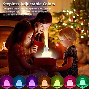 Flymuda Baby Night Light, Flower Vase Style Kids Night Light, Dimmable White & RGB Changing Colors Night Light Lamp for Kids, Bedroom, Kitchen, Living Room, Office, Restaurant, Ideal Christmas Gift