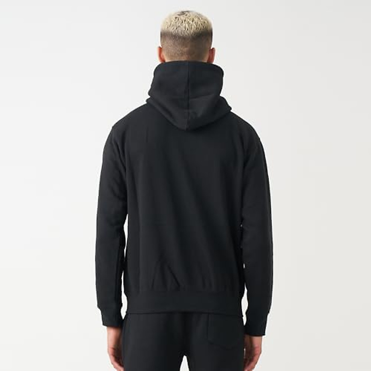 Blank Knights Men's Hooded Sweatshirt Plain Blank Casual Soft Brushed Fleece Hoodie, Black, Large