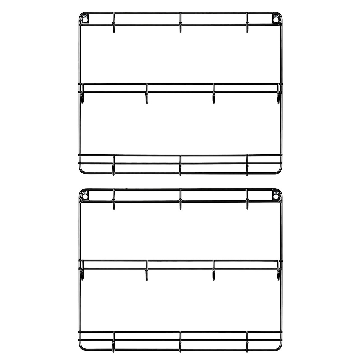 MOOACE Mug Rack Cup Holder, 3-Tier Metal Wall Mounted Coffee Mug Storage Rack with 10 Hooks, Cup Display Organizer for Coffee Mugs, Tea Cups and Mason Jars, Set of 2