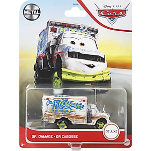 Disney Cars Toys Pixar Cars Die-Cast Oversized Dr Damage Vehicle, Collectible Toy Truck Gifts for Kids Age 3 and Older, Multi