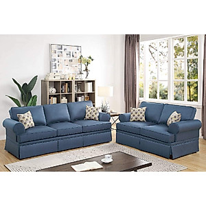 Poundex Sofas, Blue