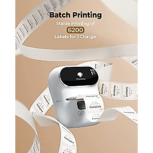 Phomemo Barcode Label Printer M110 Label Printer, Upgraded Bluetooth Portable Thermal Label Maker for Small Business, Address, Office, Home for Phone; for PC/Mac(USB), with 100pcs Labels, Snow White