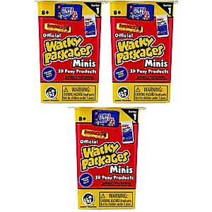 Worlds Smallest Wacky Packages Minis Series 1 Mystery Pack (Bundle of 3)