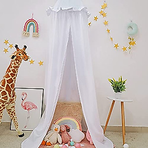 dix-rainbow Princess Bed Canopy for Kids Boys Children, Round Dome Hanging House Decoration with Frills…