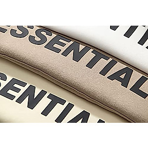 FEAR OF GOD ESSENTIALS Unisex Hoodie Hip Hop Couples Sweatshirt Pullover Printed Graphic Sportswear Tracksuit Sweater Kangaroo Pocket Small Black