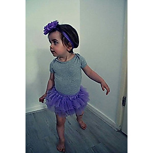 muyan Girls Cotton Tulle Ruffle with Bow Baby Bloomer Diaper Cover and Headband Set (Purple, Newborn-S(0-3Month))