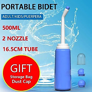 Mini Handheld Bidet for Personal Hygiene Care, Bottom Wiper, 500ML Portable Travel Bidet | Toilet Bidet Sprayer for Men Women Portable Peri Bottle- Perineal Care After Birth, Baby Travel Bathing.