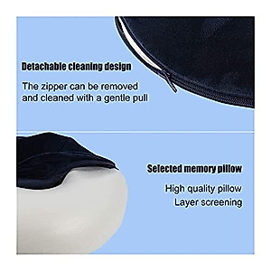 HHWKSJ Seat Cushion for Office Chair – Memory Foam Tailbone Pillow Pad for Sitting, Computer, Desk, Chair, Car– Contoured Posture Corrector for Sciatica, Coccyx Back Pain Relief